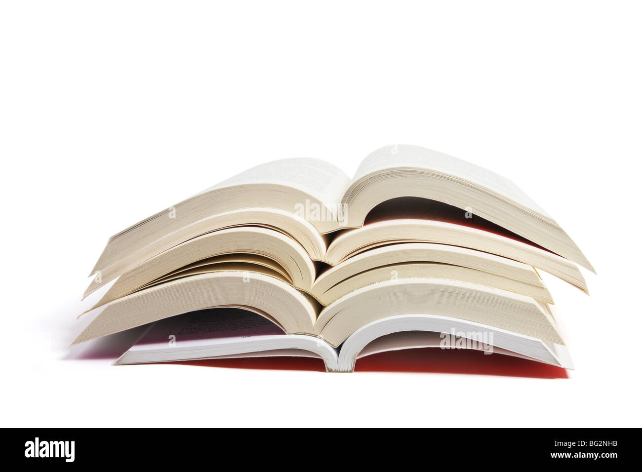 Stack of Open Books Stock Photo - Alamy