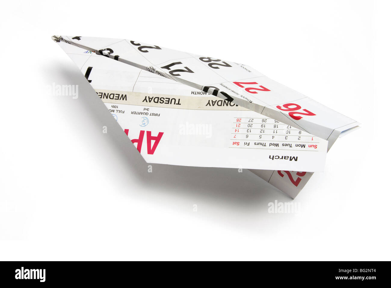 Calendar Paper Plane Stock Photo - Alamy