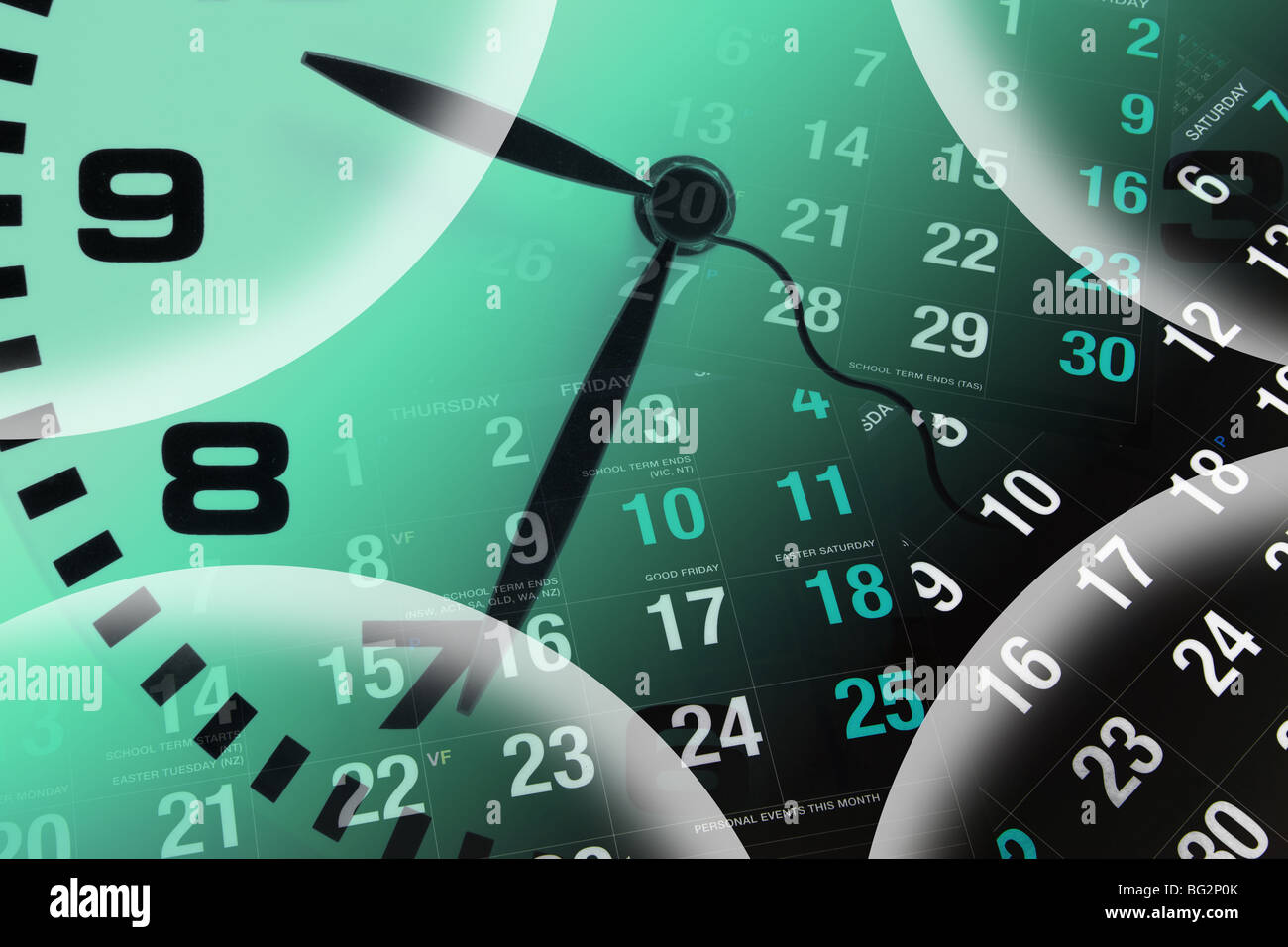 Clock and Calendar Pages Stock Photo - Alamy