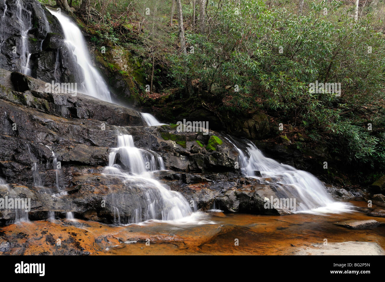 Appalachian Mountains waterfall spring greenery great smoky mountains ...