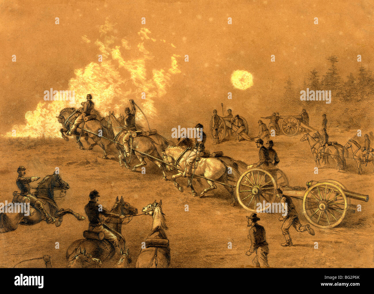 Going into action during USA Civil War - Drawing Stock Photo - Alamy