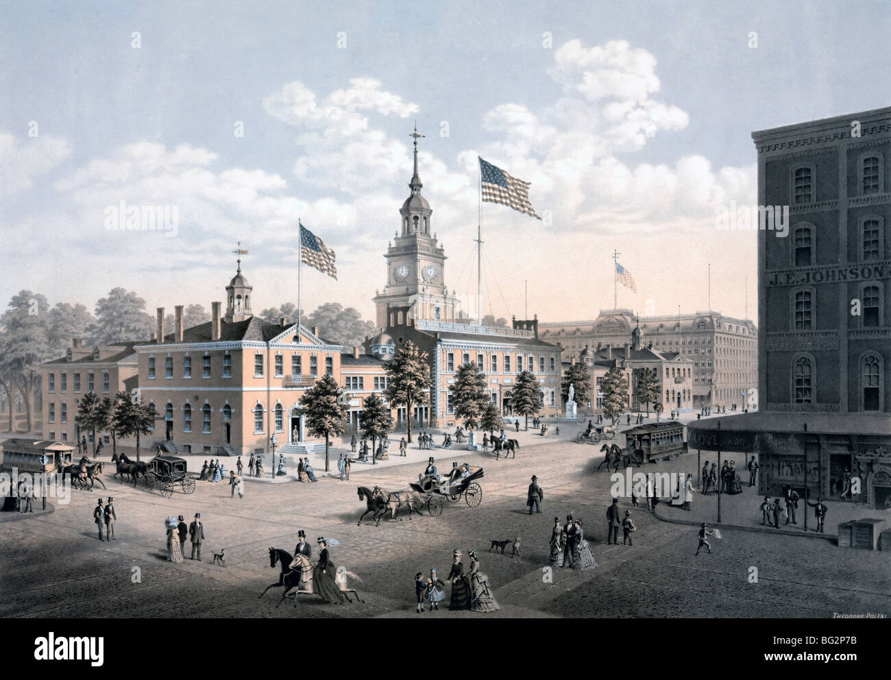 Independence Hall. Philadelphia 1876 - United States America Centennial ...