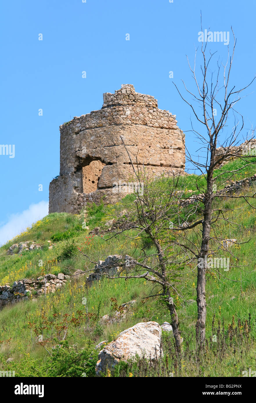 Summer view of ancient Genoese fortress (Near Balaclava Town, Crimea ...