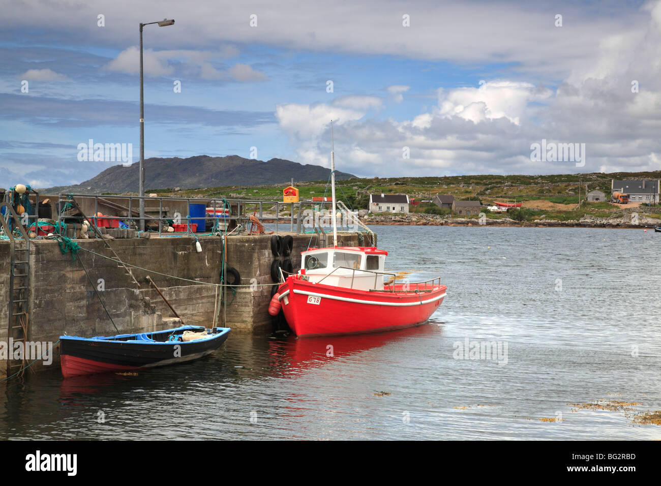fishing boats at the harbour in Carna, Connemara, Ireland Stock Photo ...