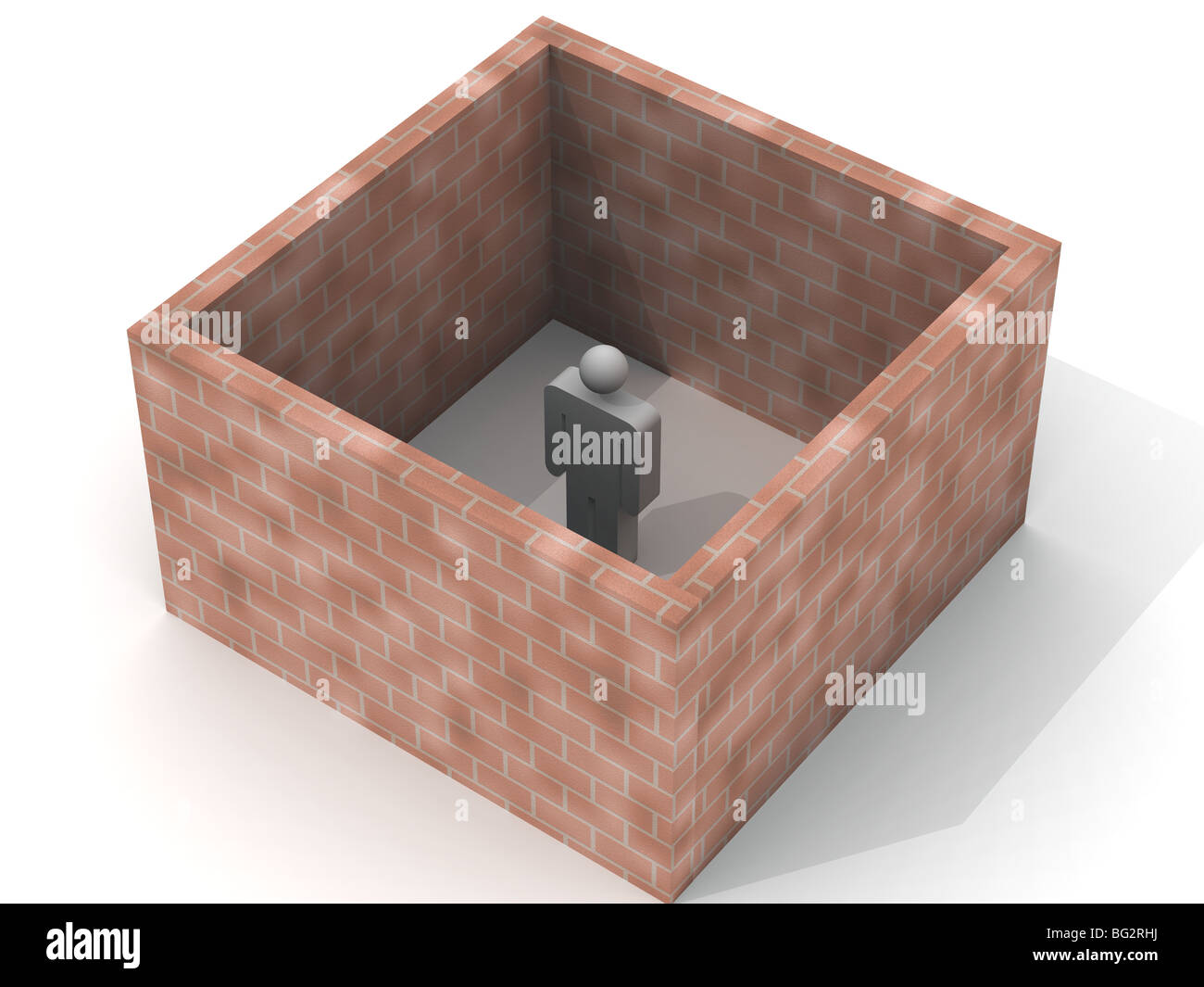Prison grey brick wall hi-res stock photography and images - Alamy