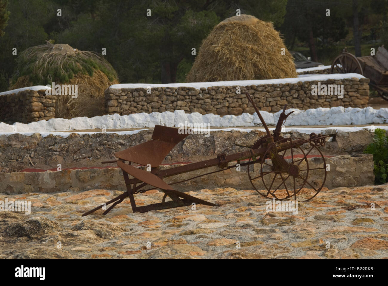 View of wheeled plough Stock Photo - Alamy