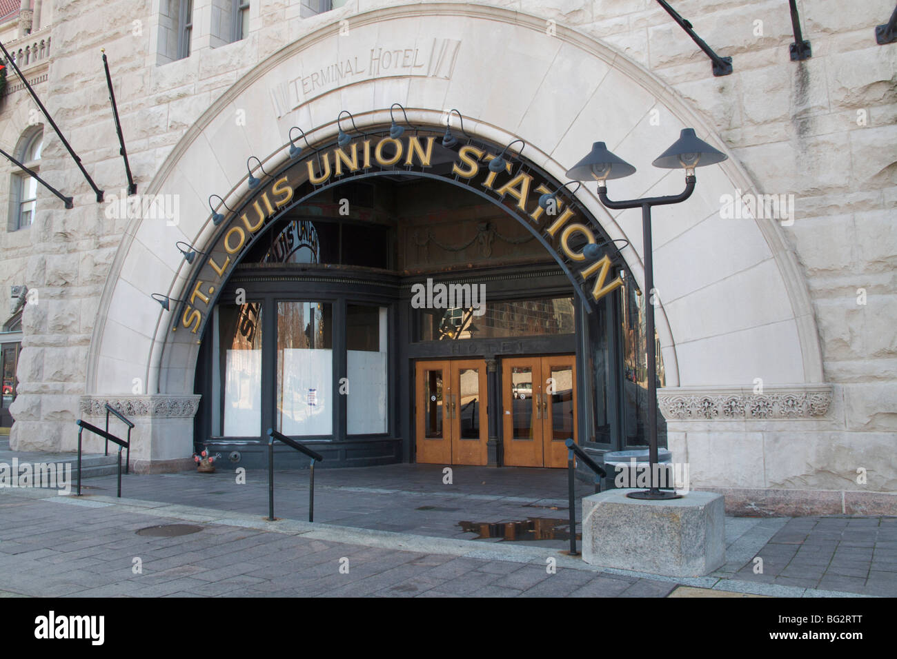 Terminal Hotel entrance. St. Louis Union Station. Now a Marriott Stock ...