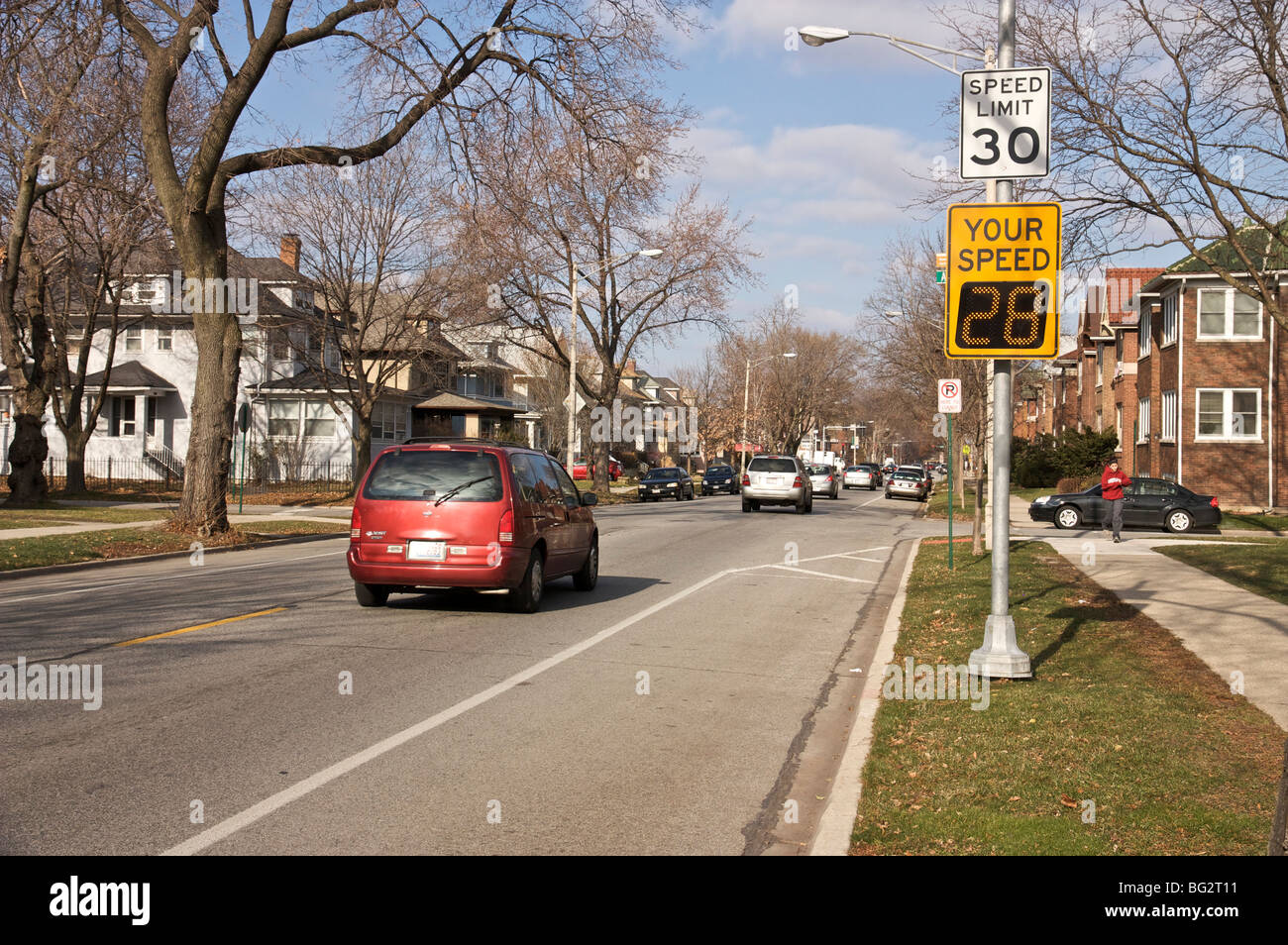 Radar controlled speed limit sign Stock Photo - Alamy