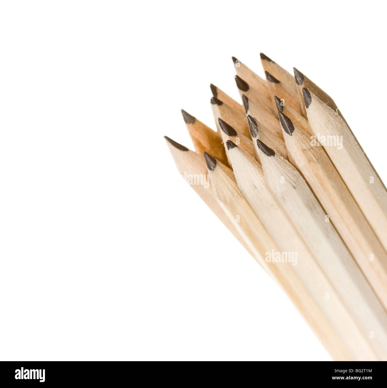 assorted pencils isolated on withe background in a composition Stock ...