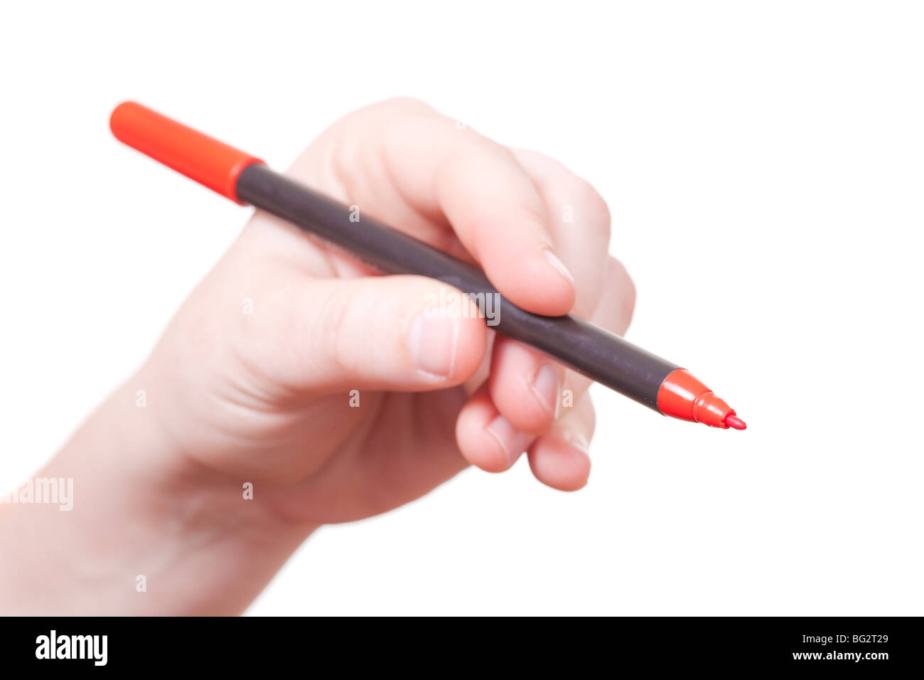 hand writting with a pen isolated on withe background Stock Photo - Alamy