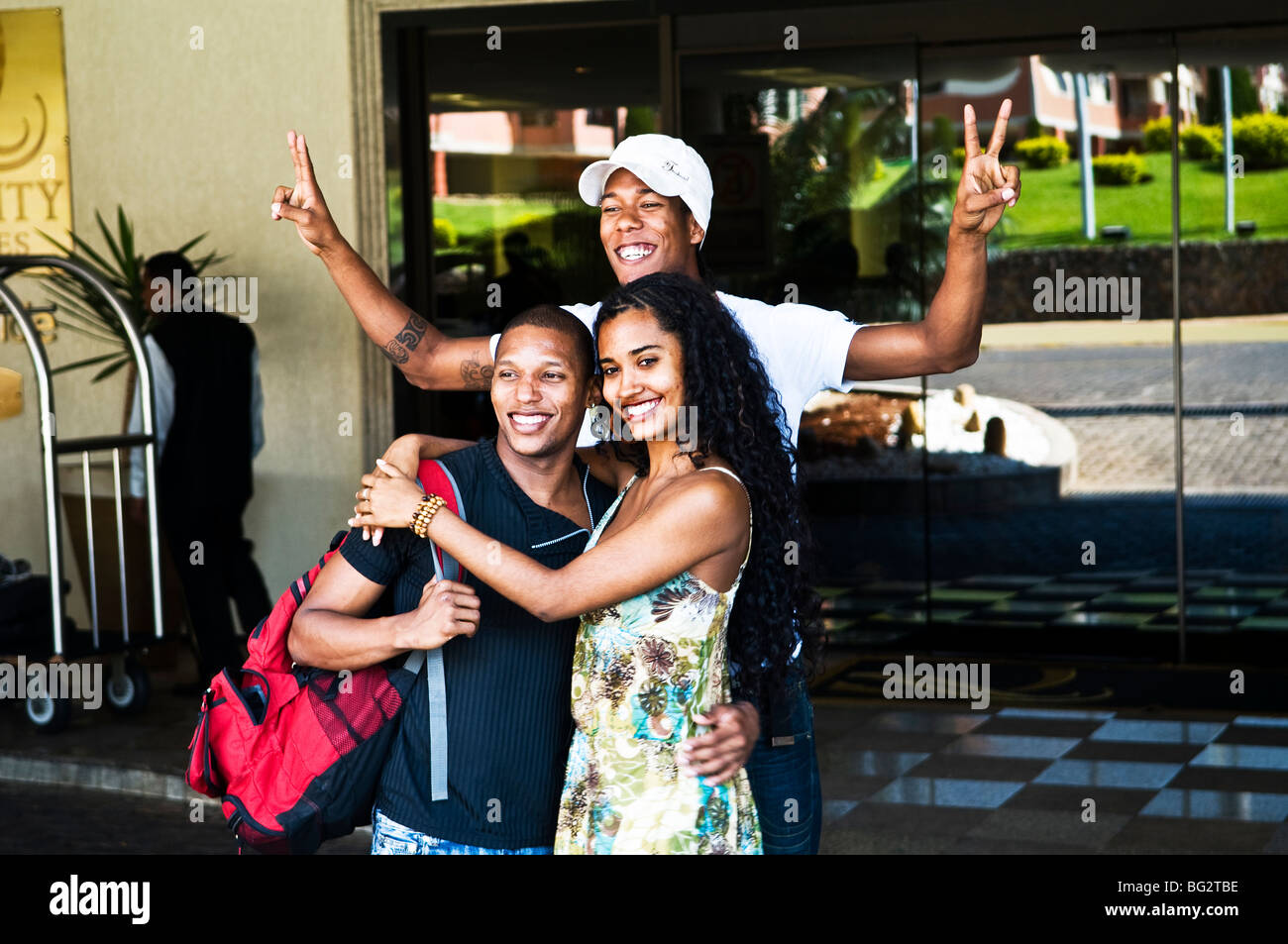 Brazilian friends having fun together Stock Photo - Alamy