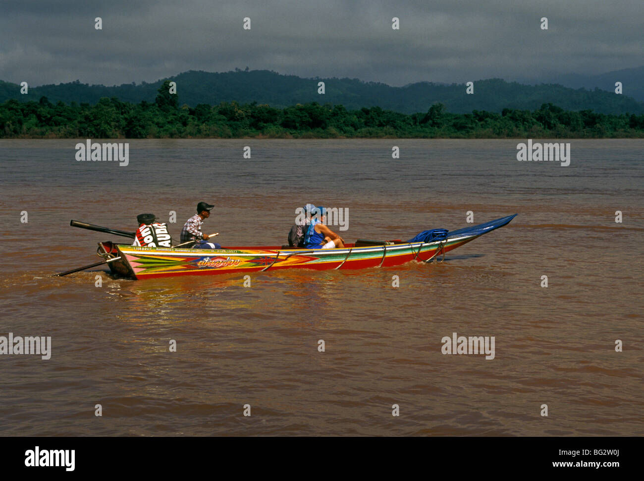tourists, guided tour, tour boat, sightseers sightseeing, Mekong River ...