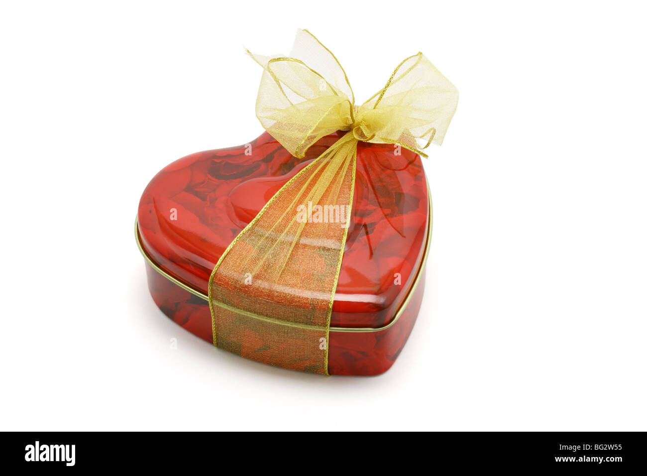 Heart shaped gift box of cookies or chocolates on white background ...