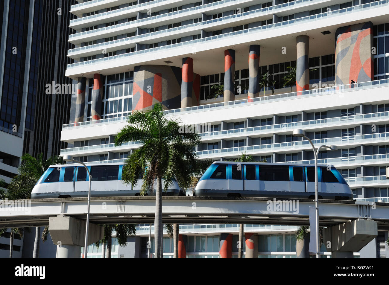 Metromover - The fully automated Miami downtown train system Stock ...