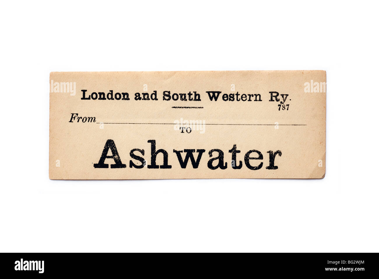 Ashwater luggage label Stock Photo - Alamy