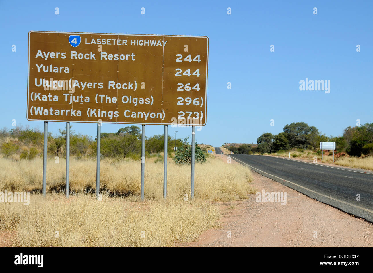 A tourist destination road sign on the Lasetter Highway in the Northern ...