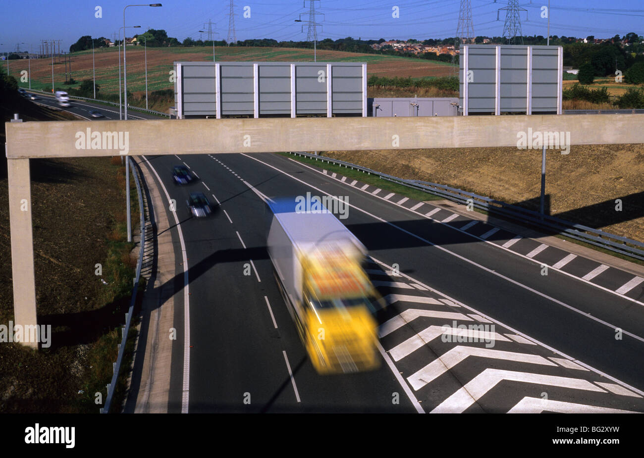 lorry travelling on the M62 motorway near leeds yorkshire uk Stock ...