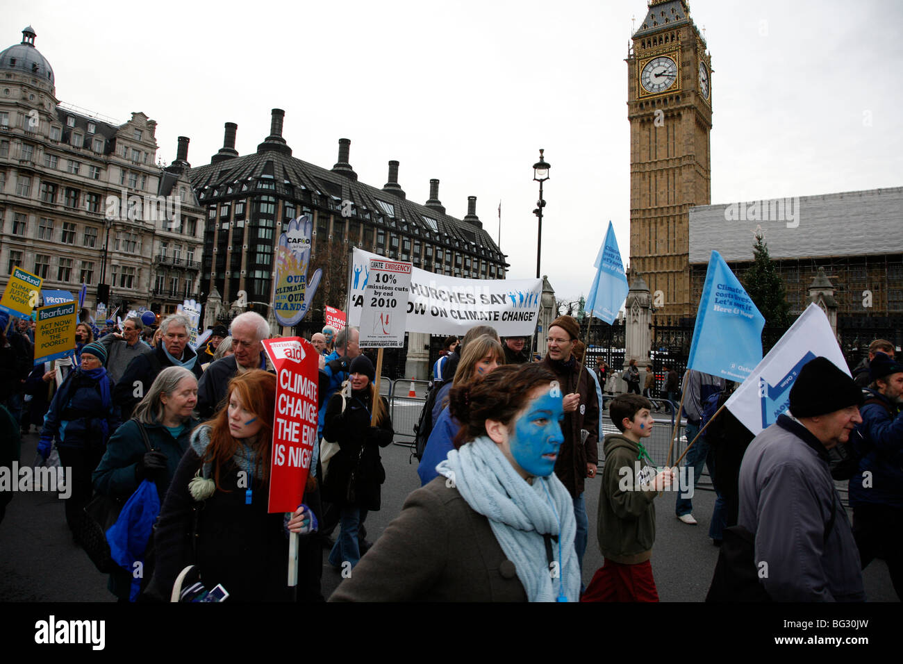 Climate Change demonstration in London, December 5th 2009 Stock Photo ...