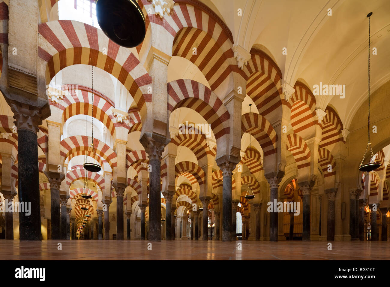arches of prayer hall, Great Mosque of Cordoba, Andalusia, Spain Stock ...