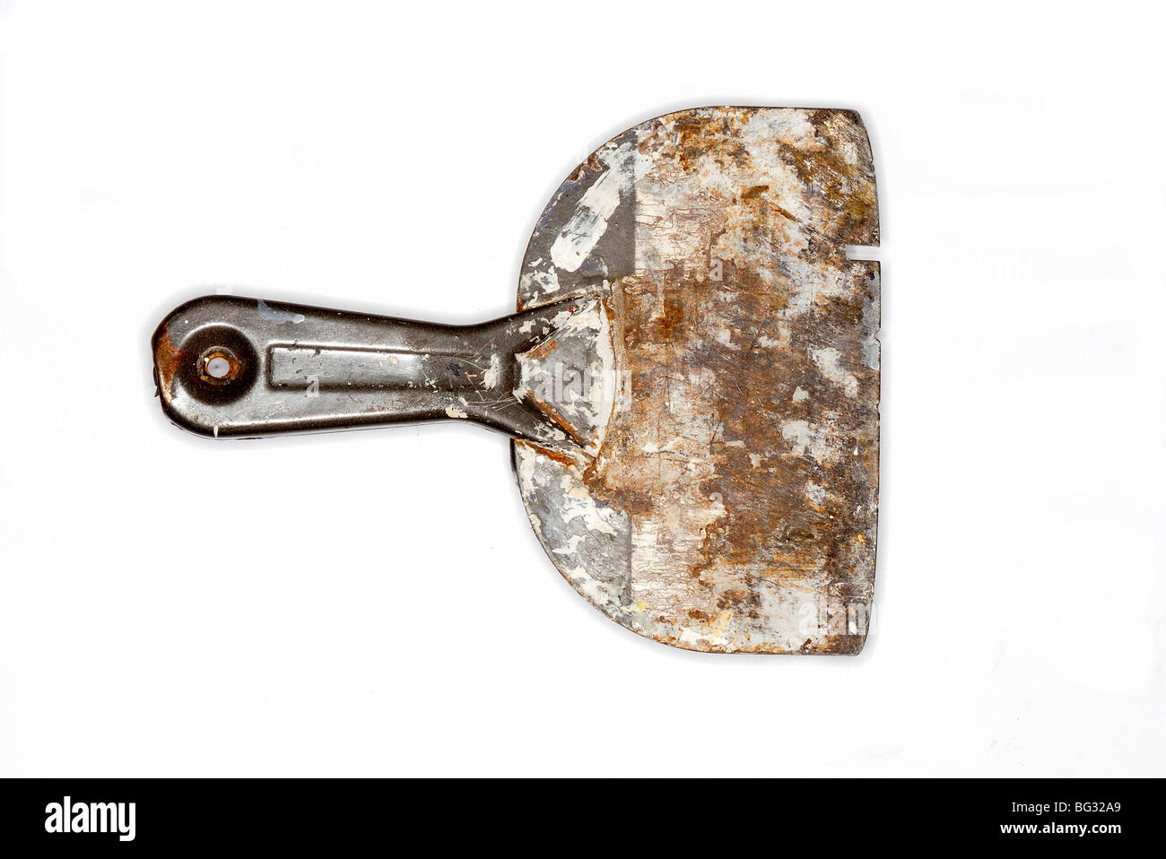 The old paint & rust contrasted with the clean outline of the scraper ...