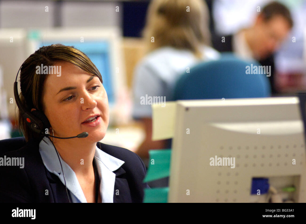 Royalty free photograph of customer support operator helping client on ...