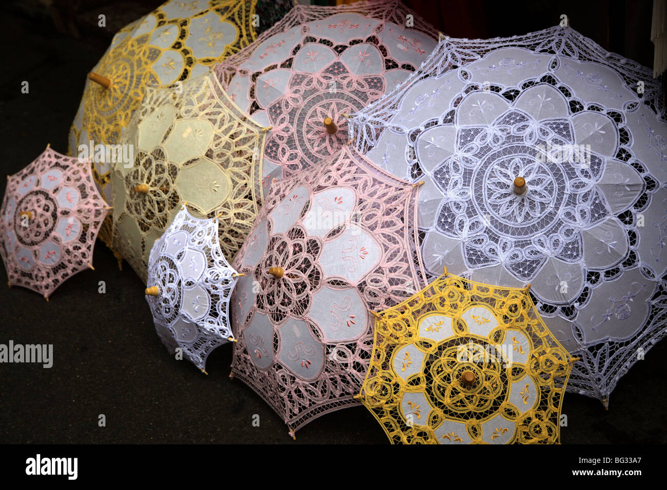 Italy, Sicily, lace Parasols Stock Photo - Alamy