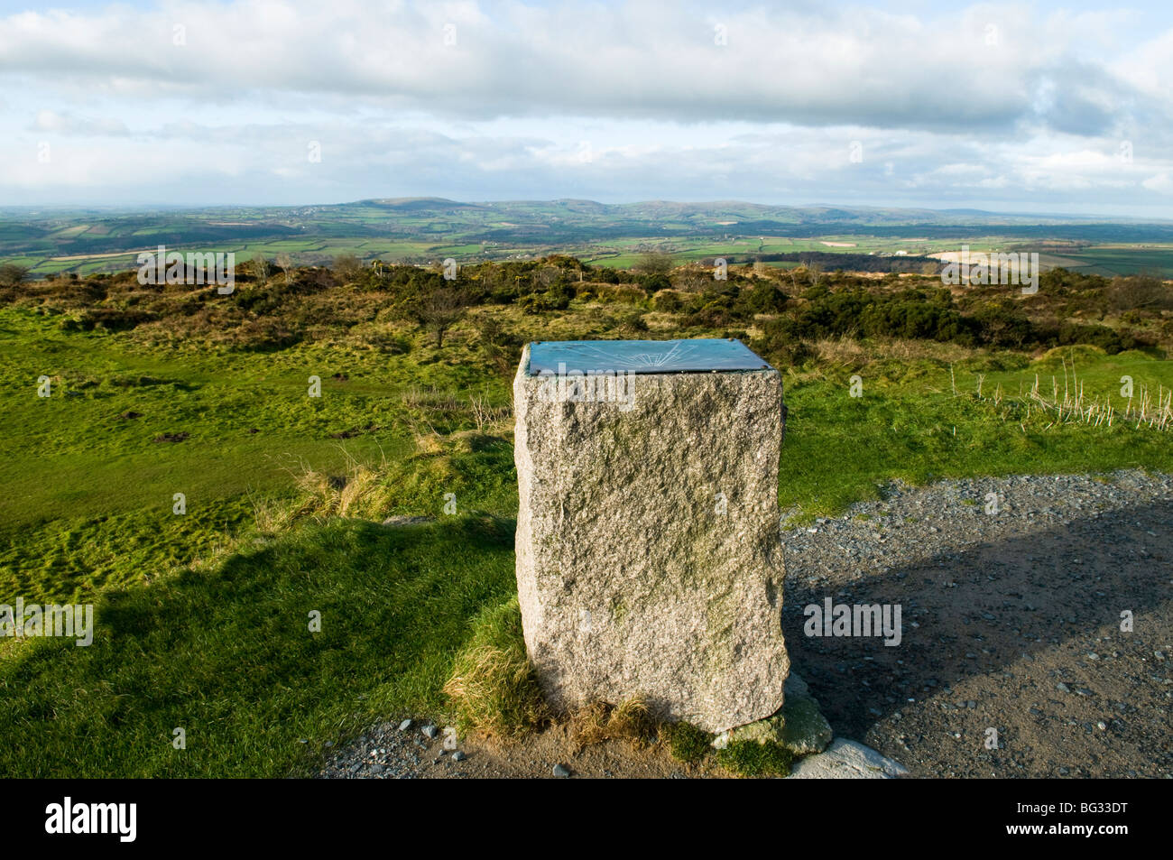 Stone and metal sign at Kit Hill Country Park near Callington in ...