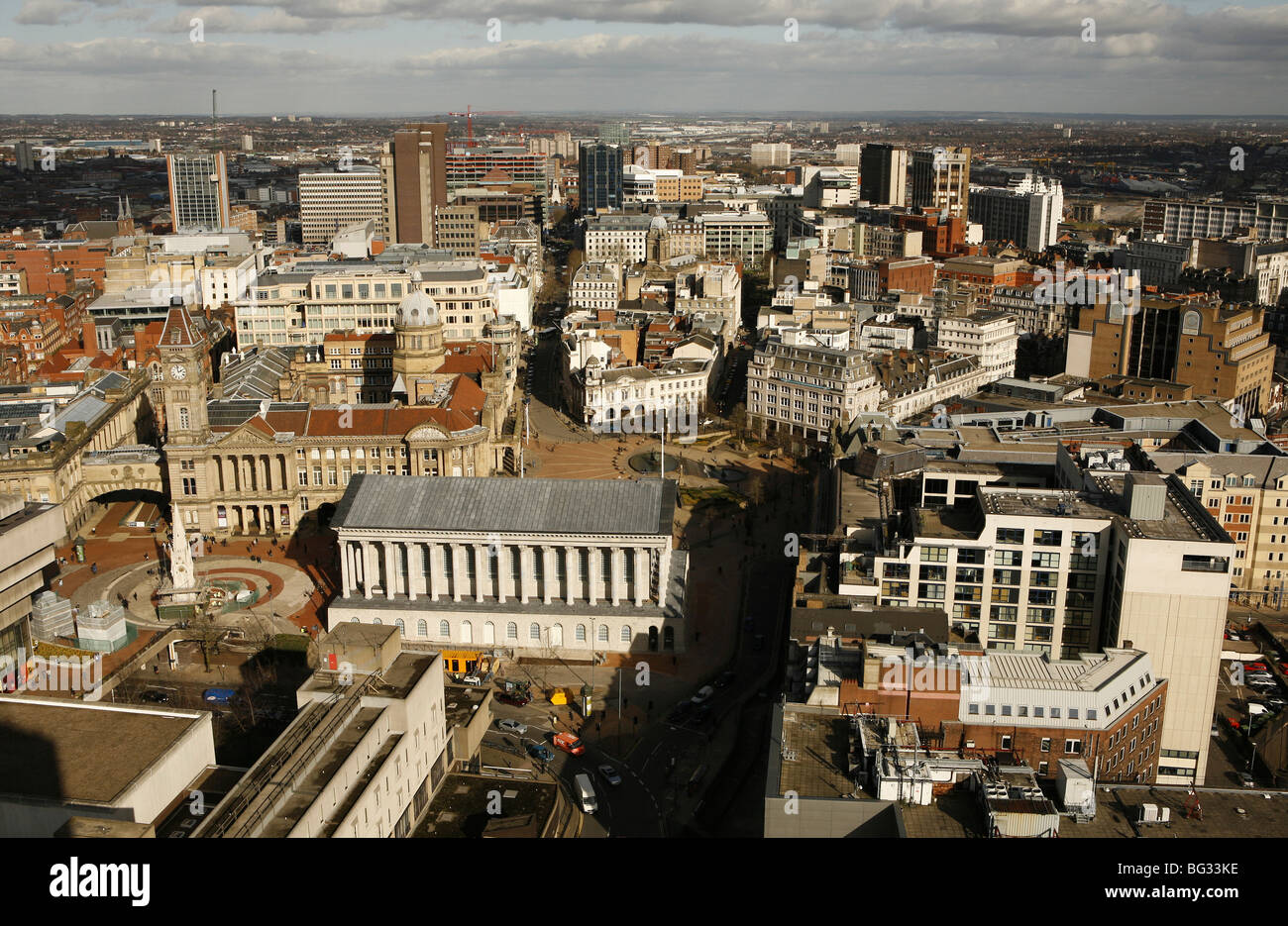 Cityscape of Birmingham city centre showing the town hall and Victoria ...