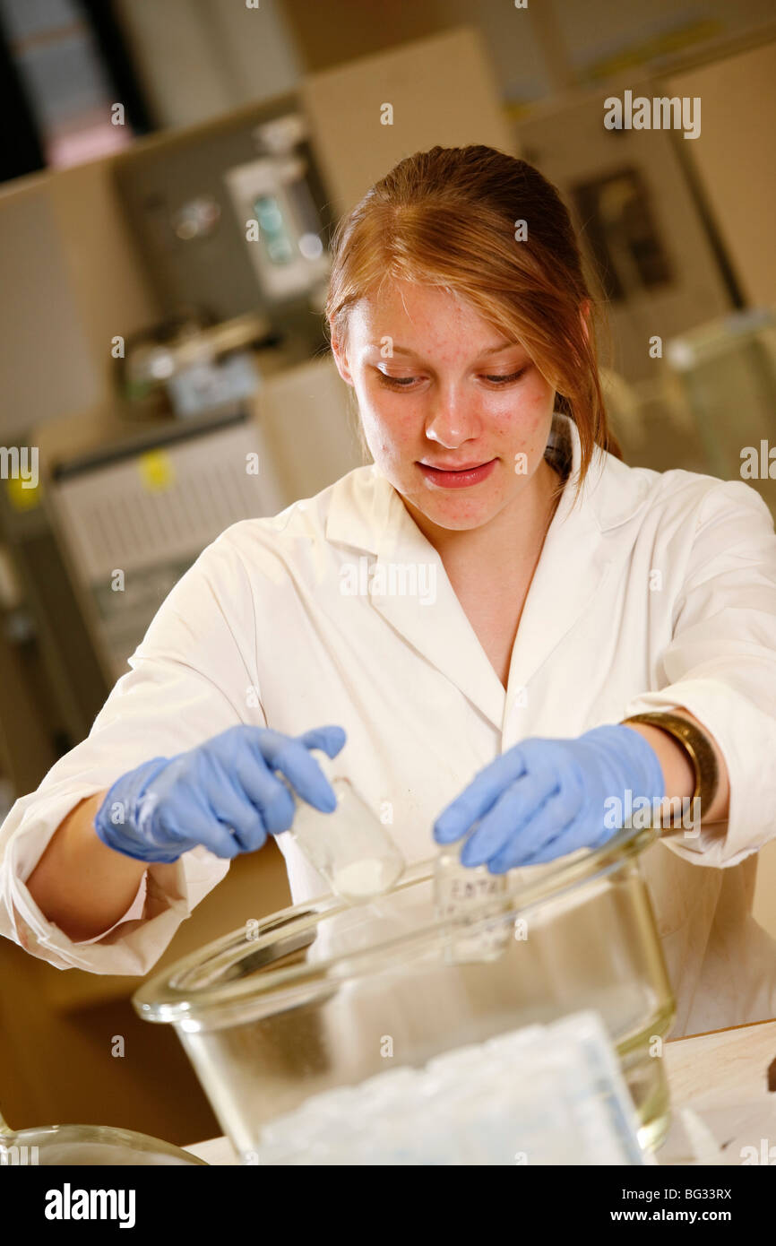 Female science research student at a university Stock Photo - Alamy