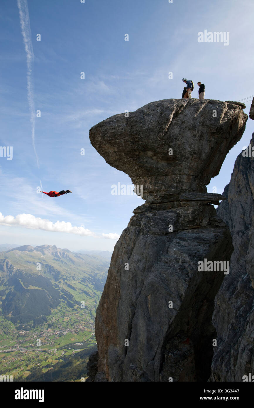 BASE jump from a cliff. The ultimate kick to do an object jump with a ...
