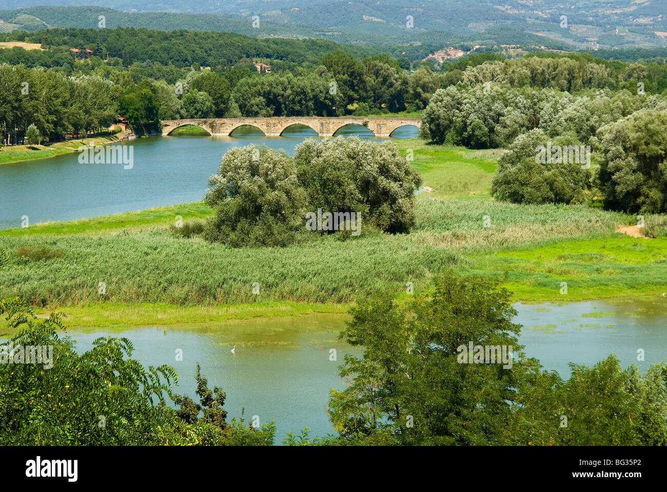 Arno River at Ponte Buriano (Buriano's Bridge) dating from 1277 AD ...
