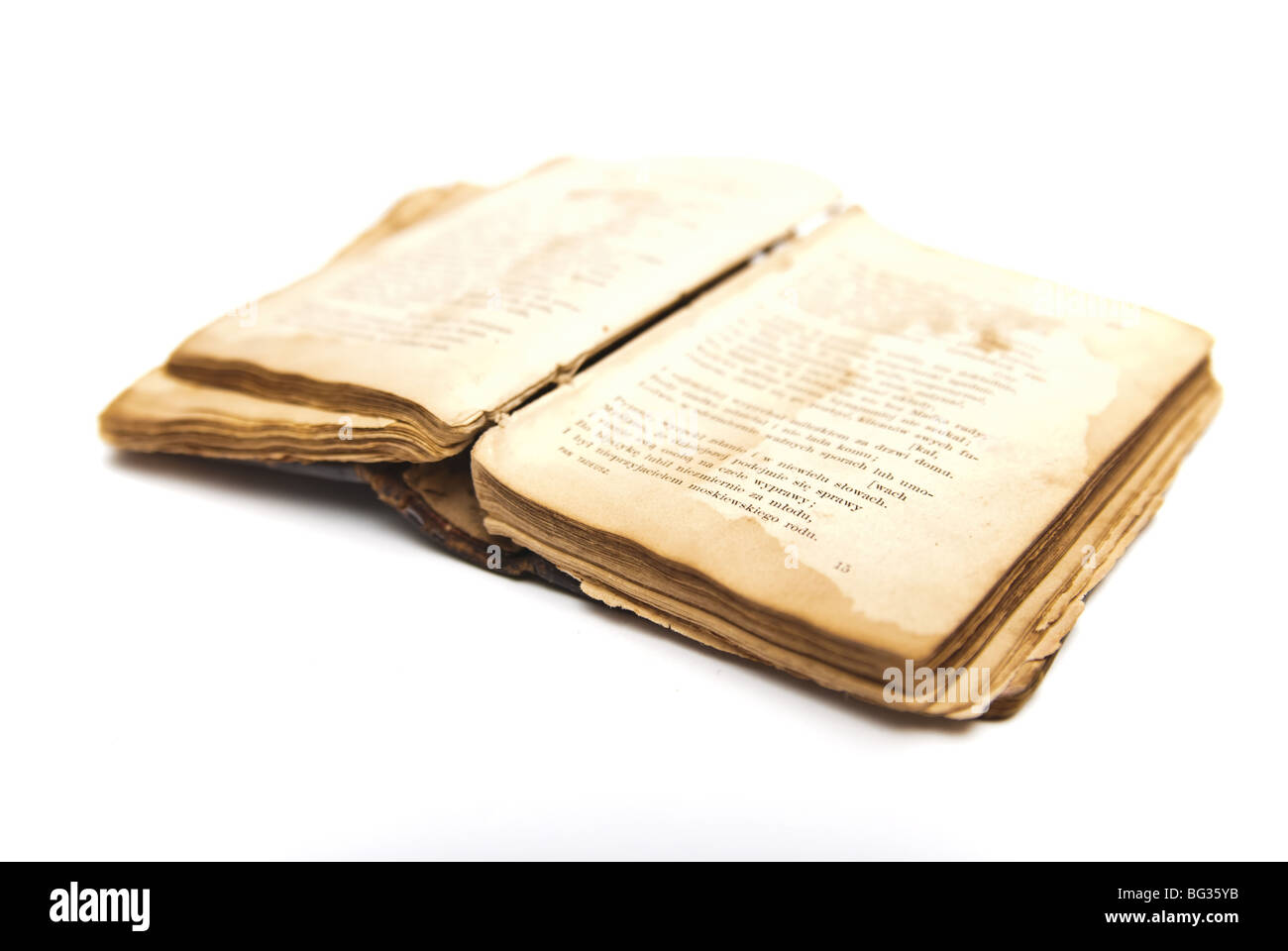 opened old antique book isolated Stock Photo - Alamy
