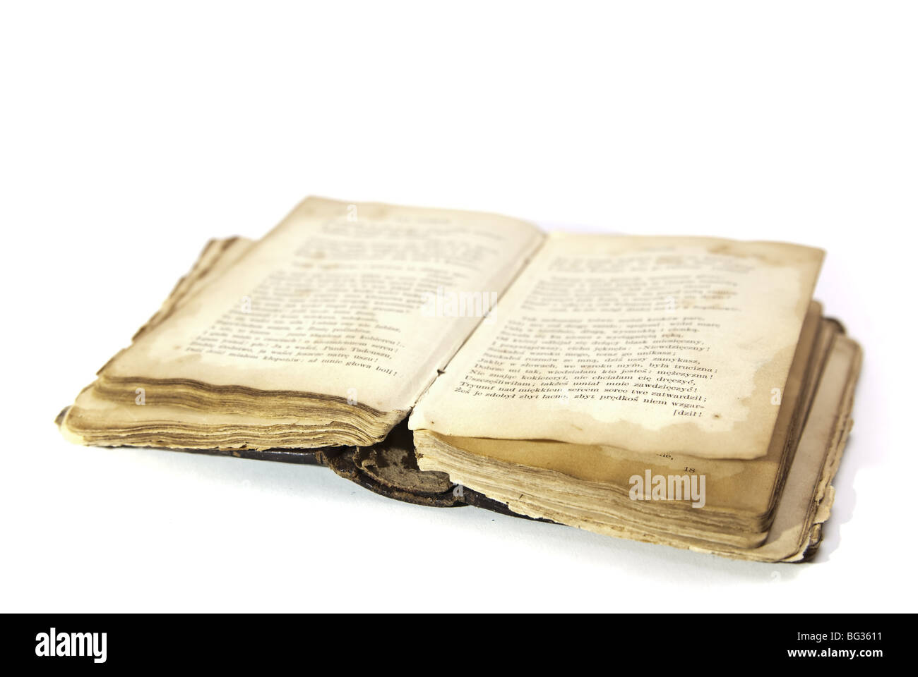 opened old antique book isolated Stock Photo - Alamy