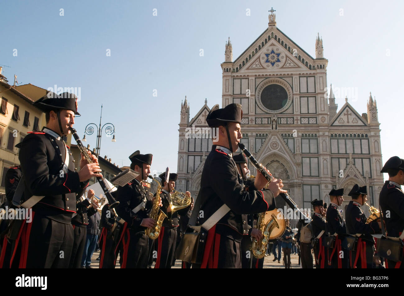Carabinieri's band in Santa Croce Square, Florence (Firenze), Tuscany ...