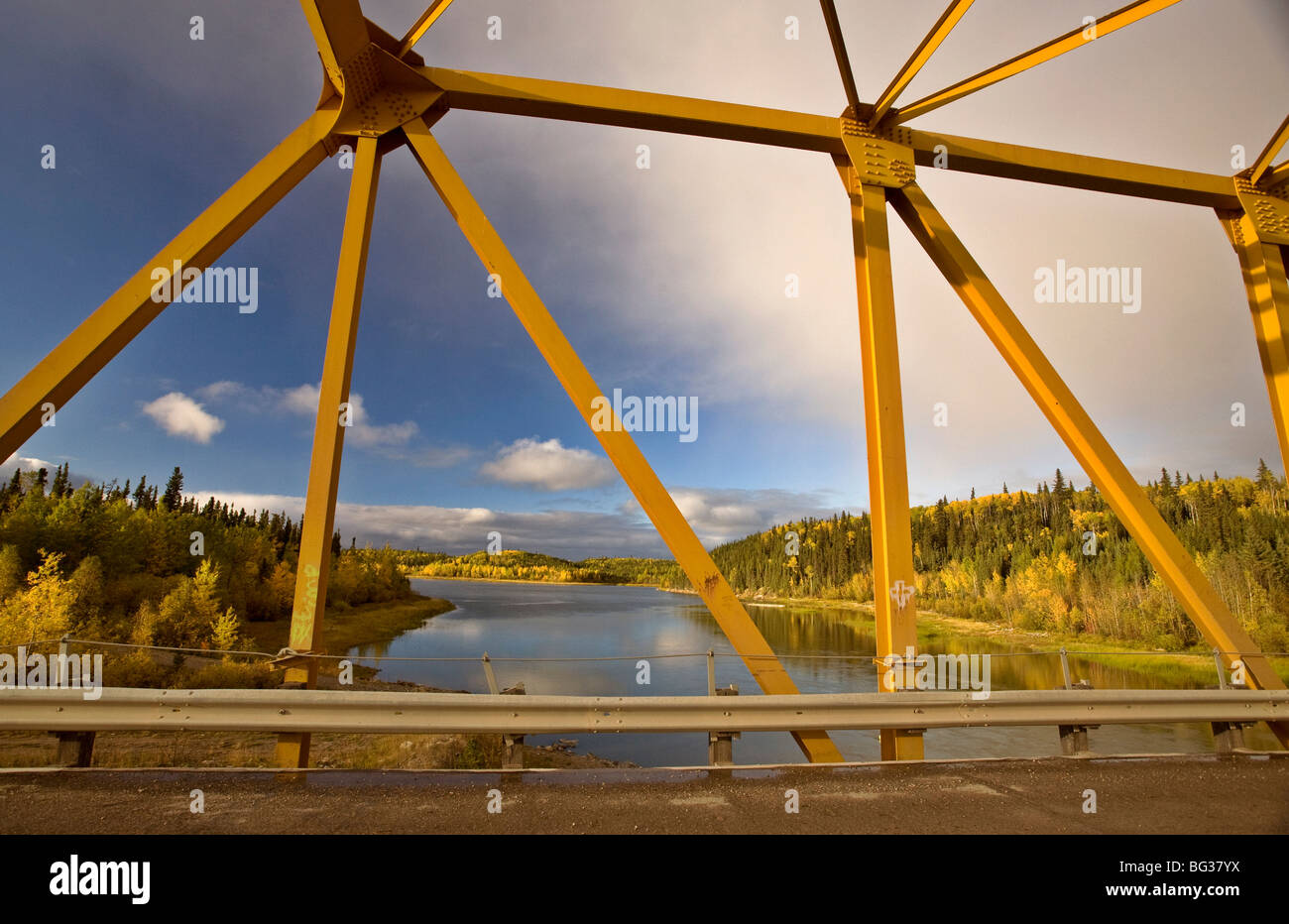 Yellow Bridge in Northern Manitoba Canada Stock Photo - Alamy