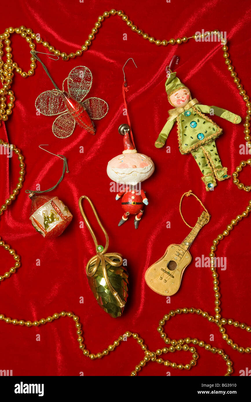 Vintage Christmas tree ornaments Stock Photo - Alamy