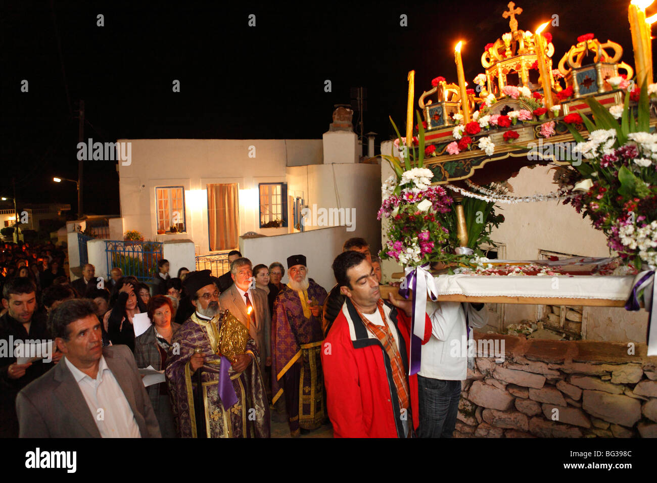 greece cyclades sikinos the religious procession on good friday Stock ...