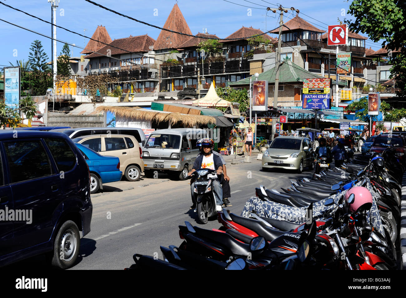 Front sea street in Kuta beach, Bali, Indonesia Stock Photo - Alamy
