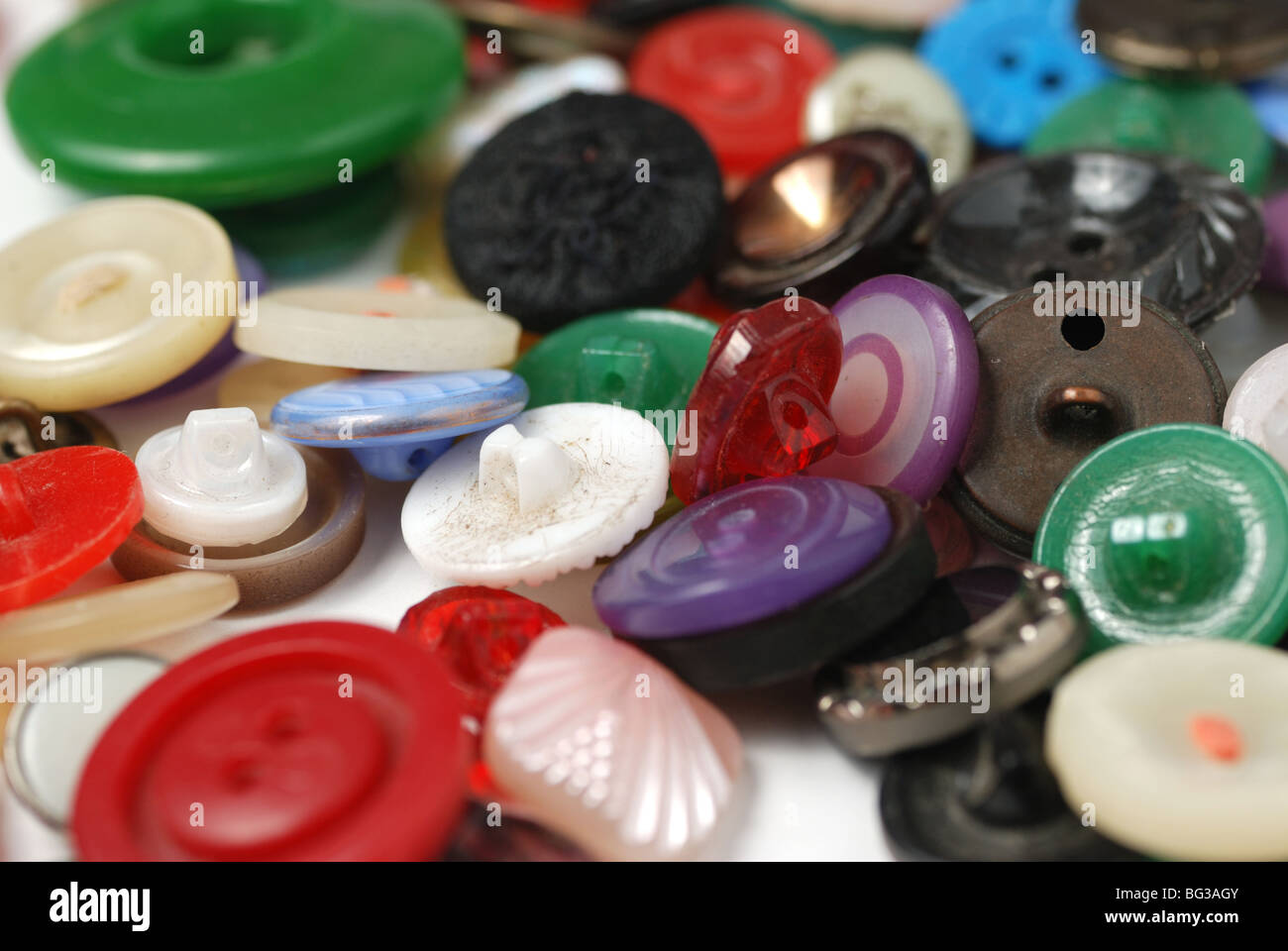 Buttons. A set of color buttons for clothes from a various material ...