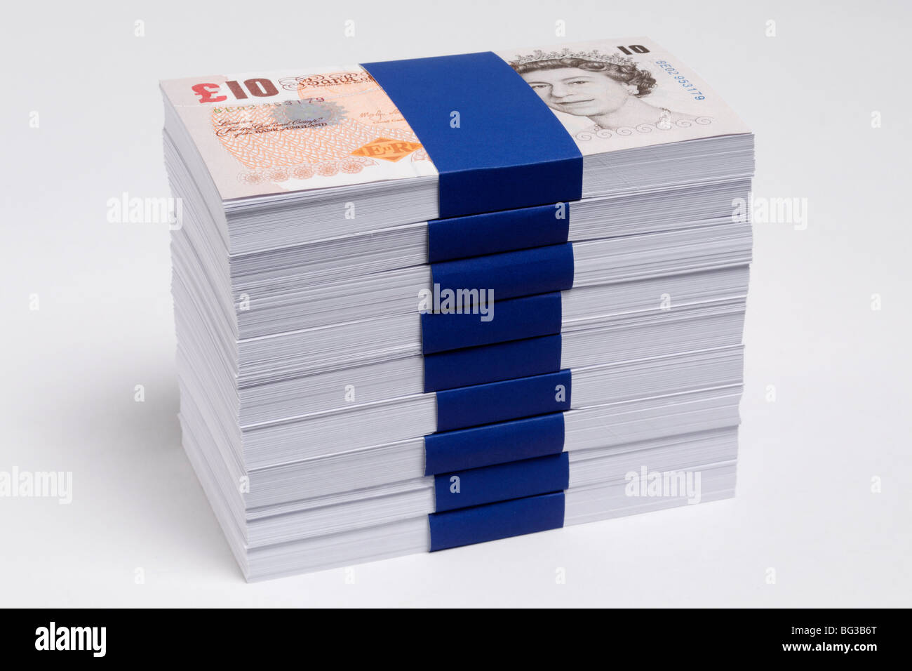 Ten pound notes stack hi-res stock photography and images - Alamy
