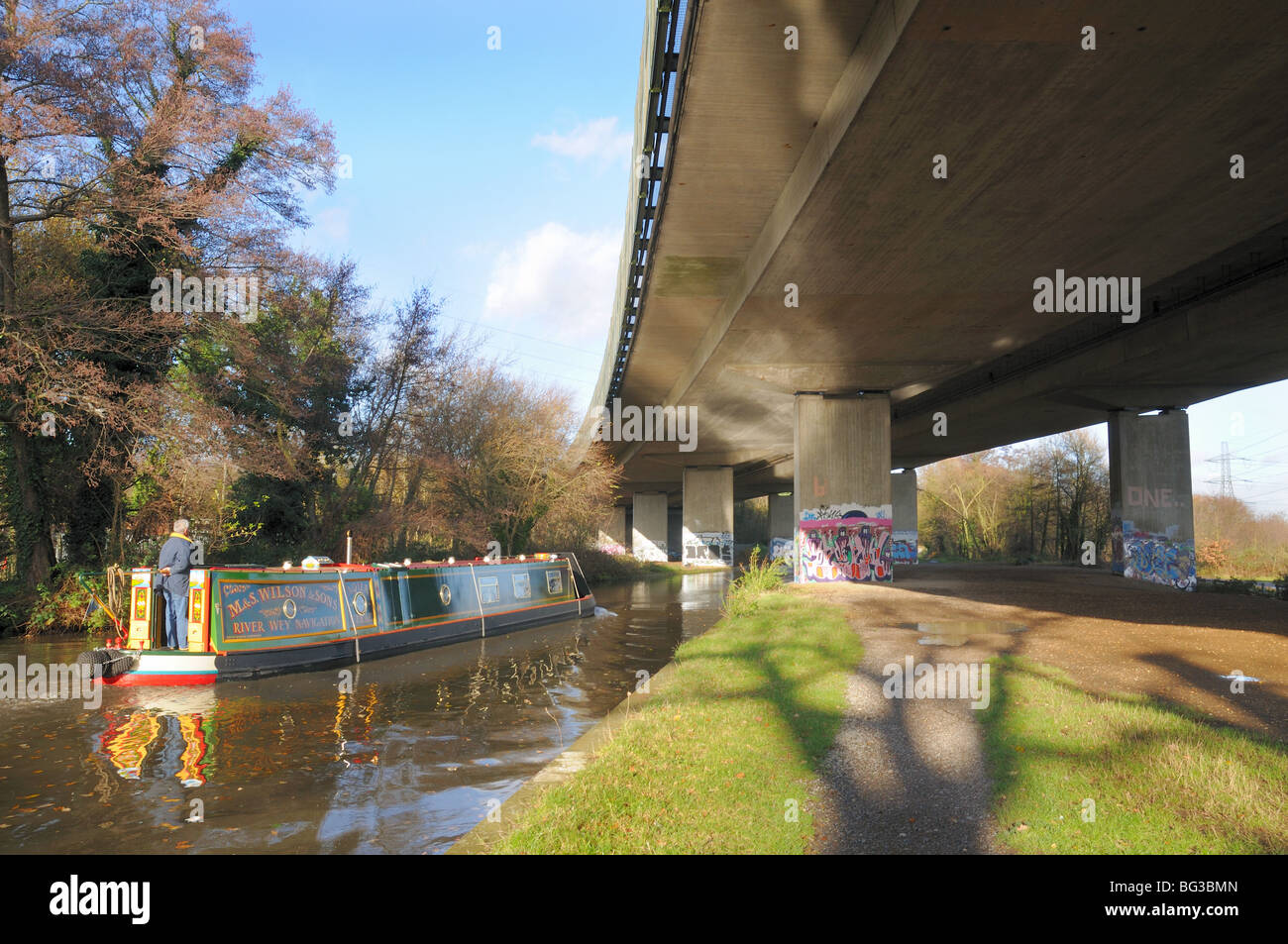 River Wey Navigation at New Haw Surrey England Stock Photo - Alamy