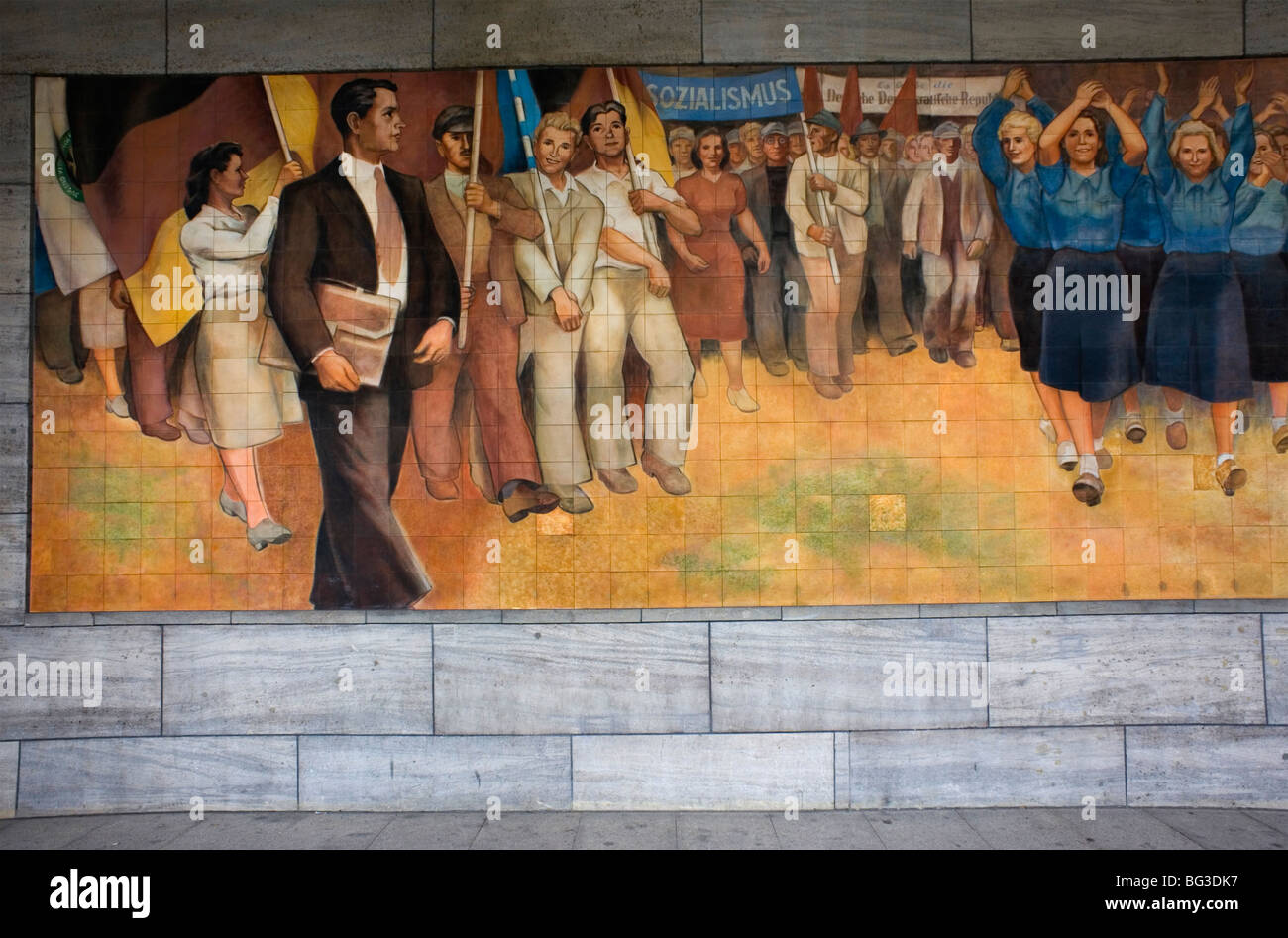 Berlin 2009 Mural Workers Socialism socialist industry soviet mass ...