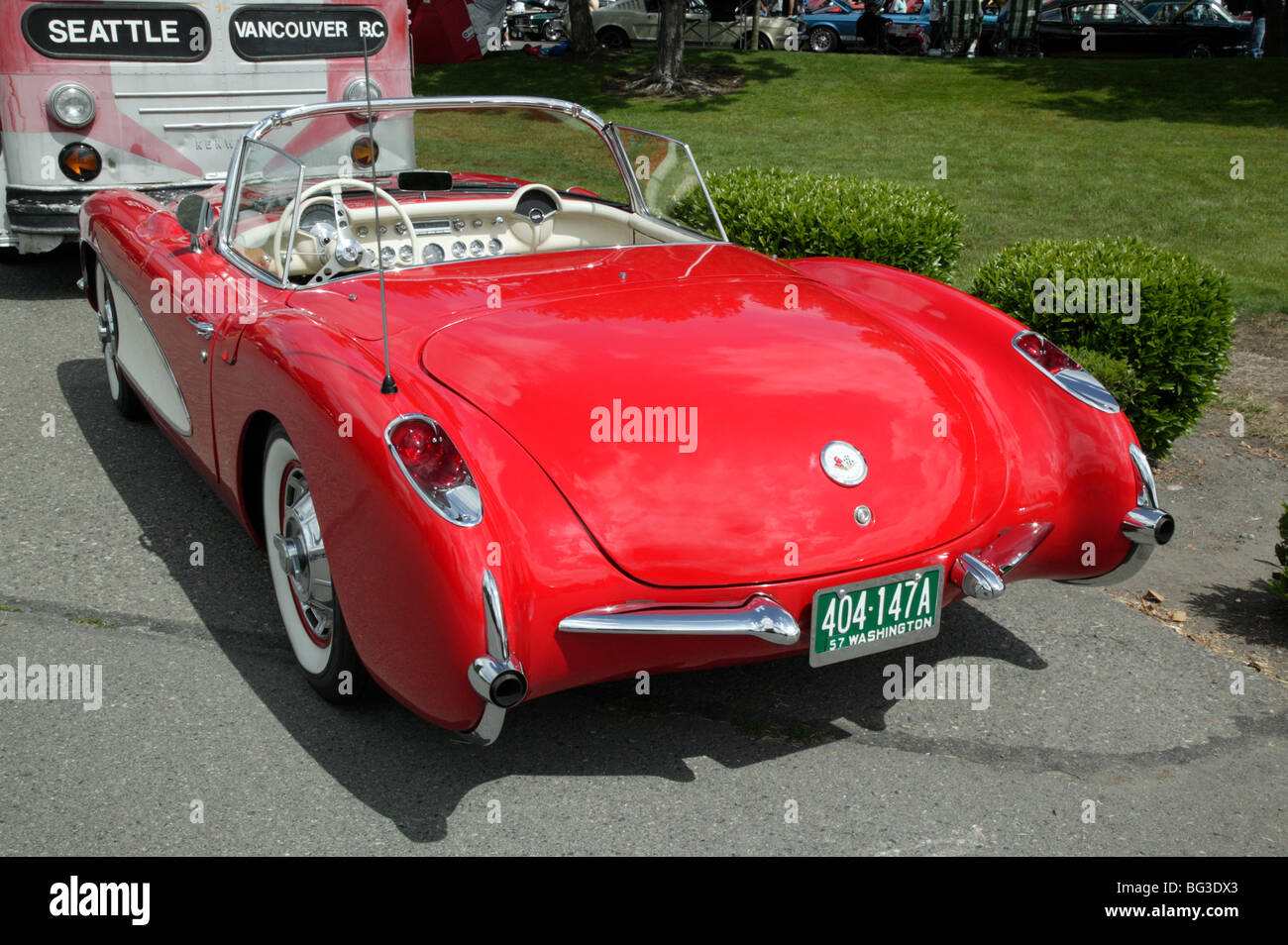 Rear view of a Chevrolet Corvette convertable roadster shown at the ...