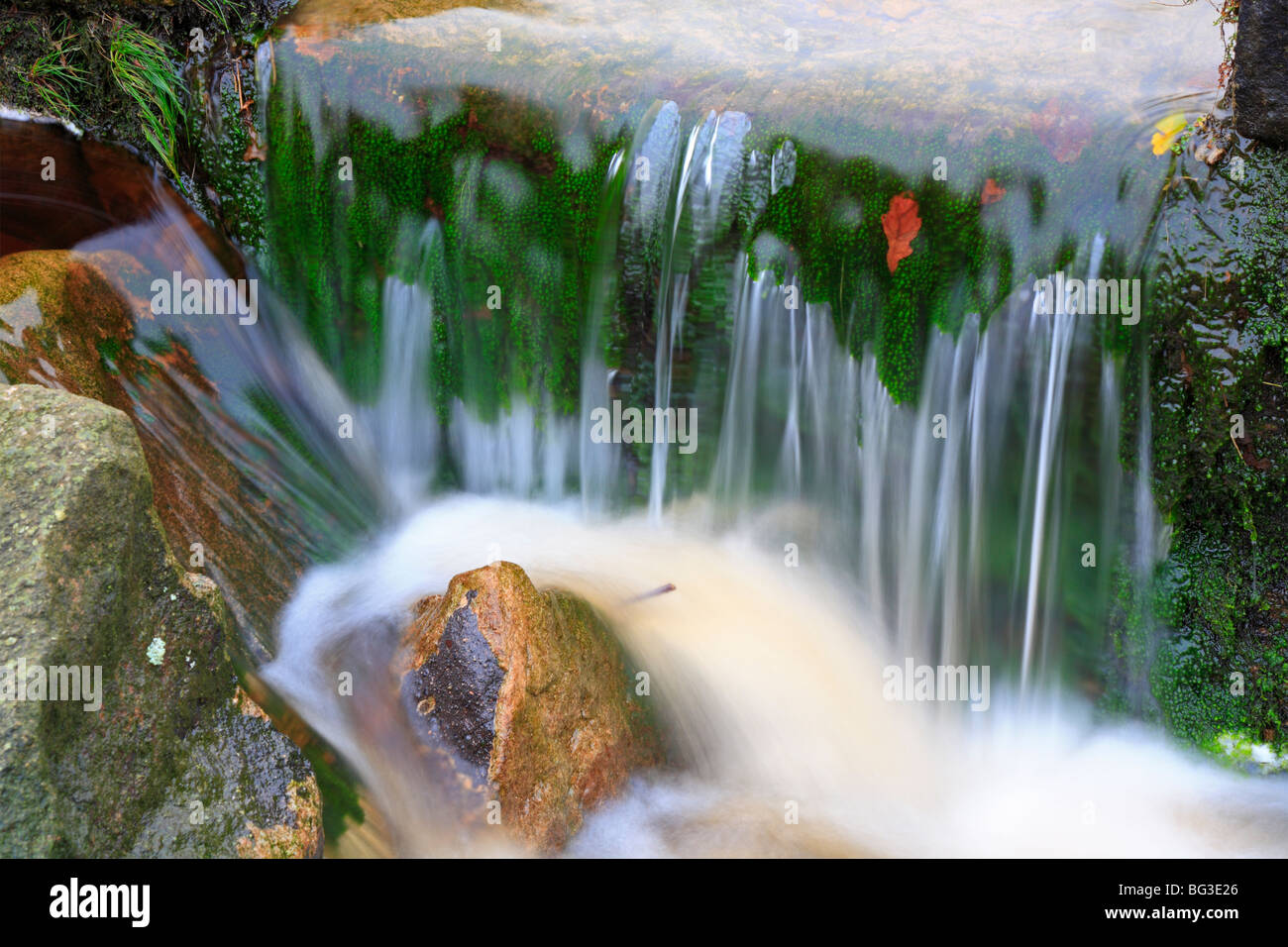 Weir detail on the Trans Pennine Trail, Longdendale, Derbyshire Peak ...
