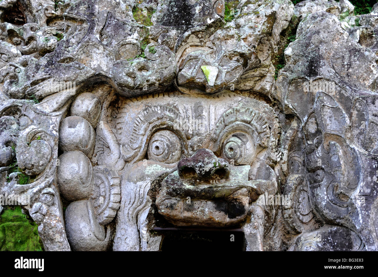Kala sculpture in Goa Gajah, Elephant cave near Ubud, UNESCO World ...