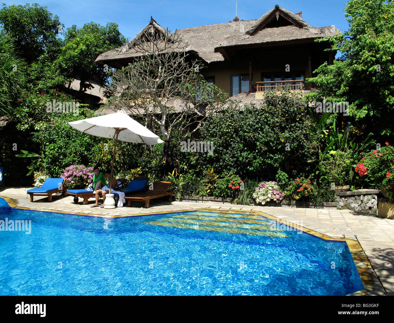 Swimming pool at Sri Phala Resort, Sanur, Bali, Indonesia Stock Photo ...