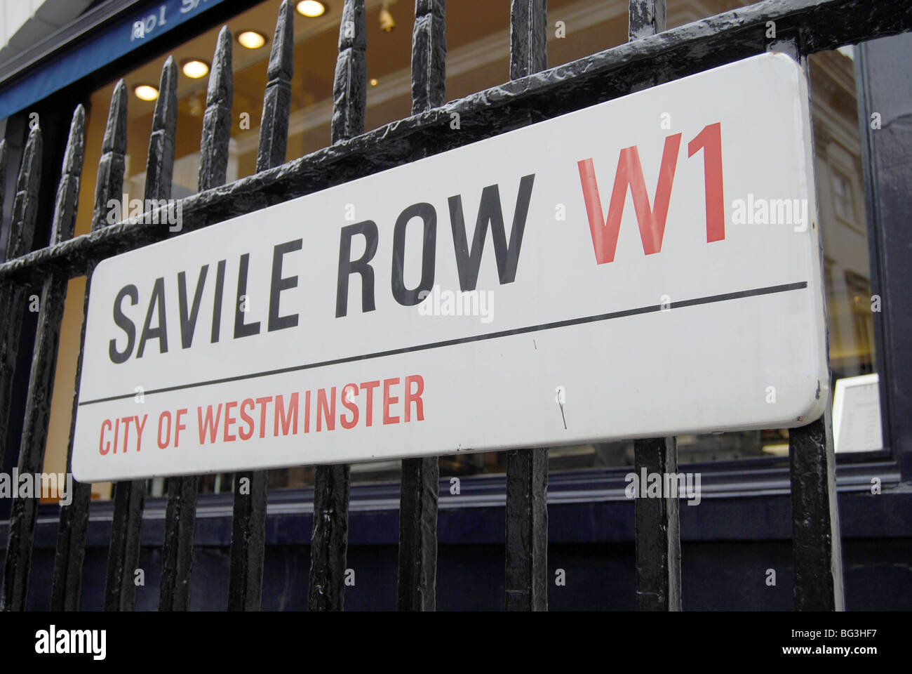 Saville Row W1 Street sign Stock Photo - Alamy