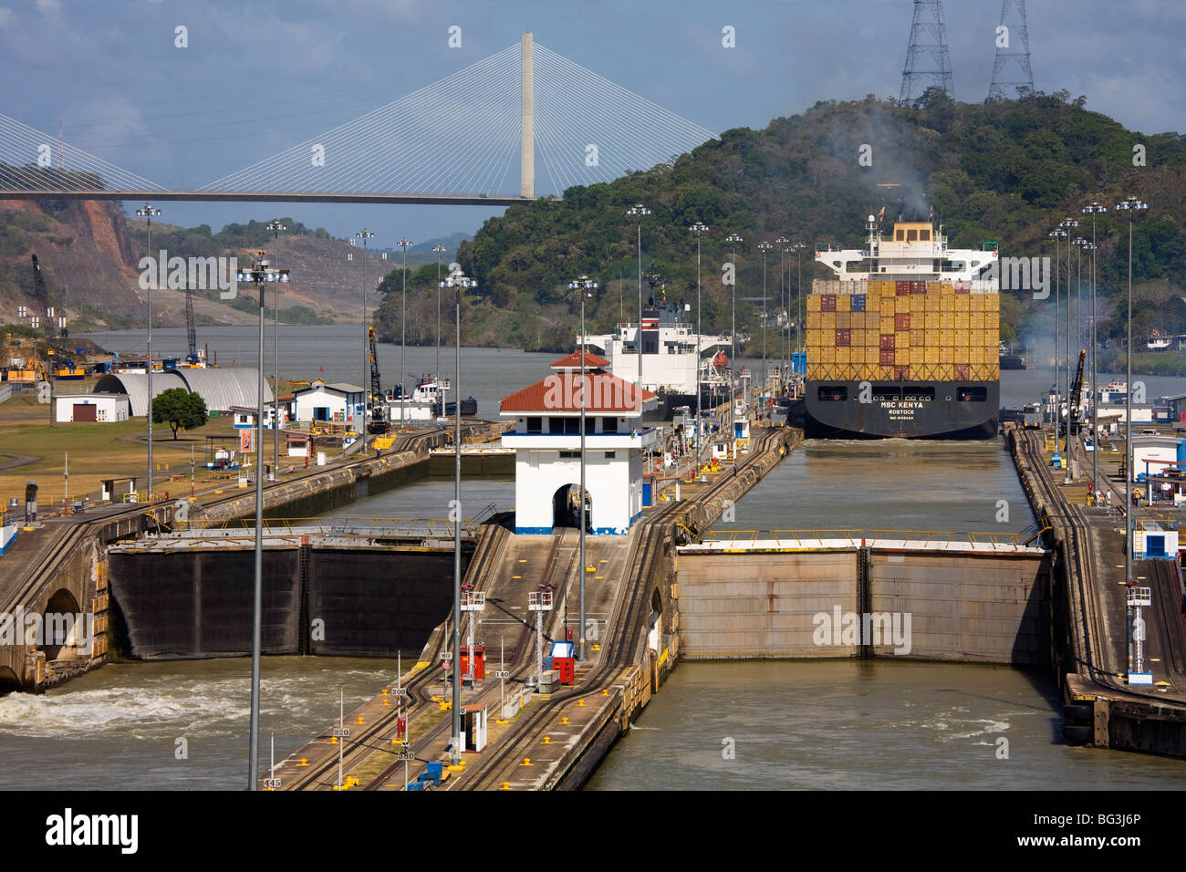 Pedro Miguel Locks, Panama Canal, Panama, Central America Stock Photo ...