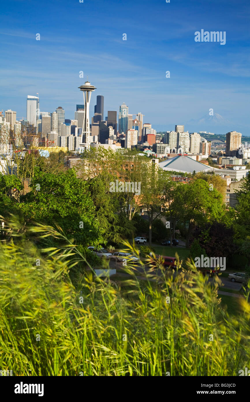 Seattle skyline viewed from Queen Anne Hill, Seattle, Washington State ...