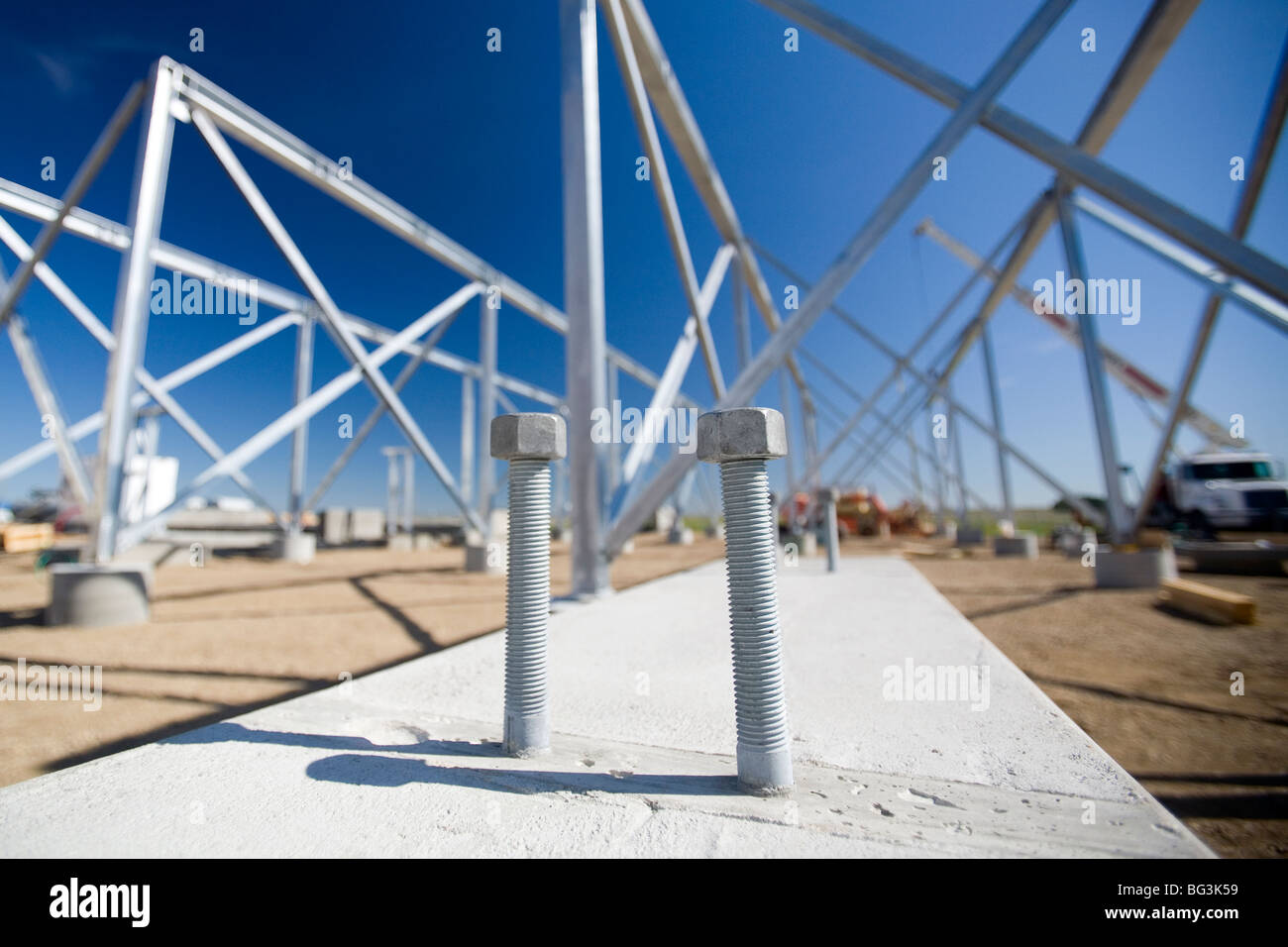 Image from the construction of a steel building in an oil and gas ...